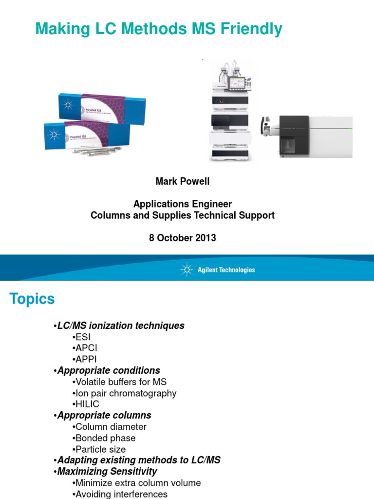 Making LC Methods MS Friendly | PDF | Electrospray Ionization | Liquid ...