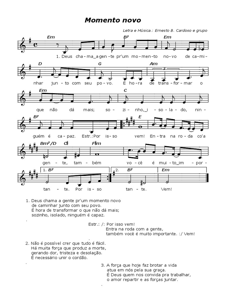 Momento Novo Partitura | PDF