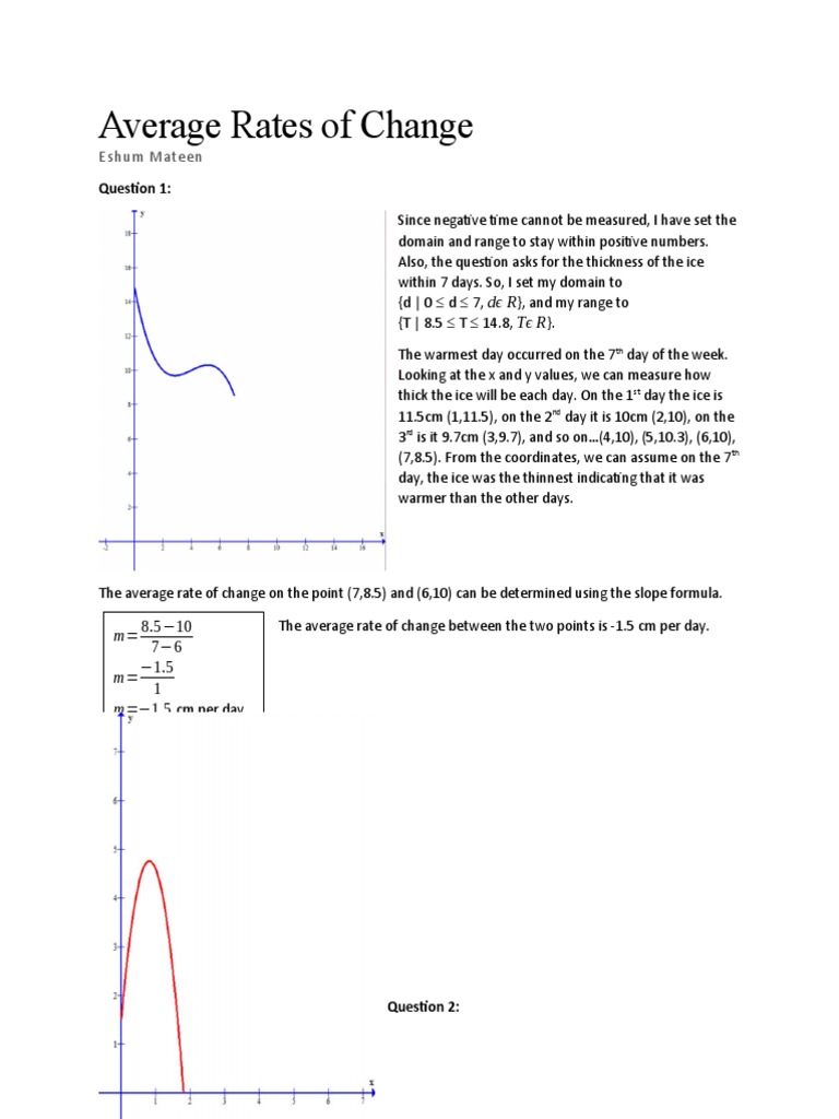 Average Rates of Change | PDF | Derivative | Mathematics