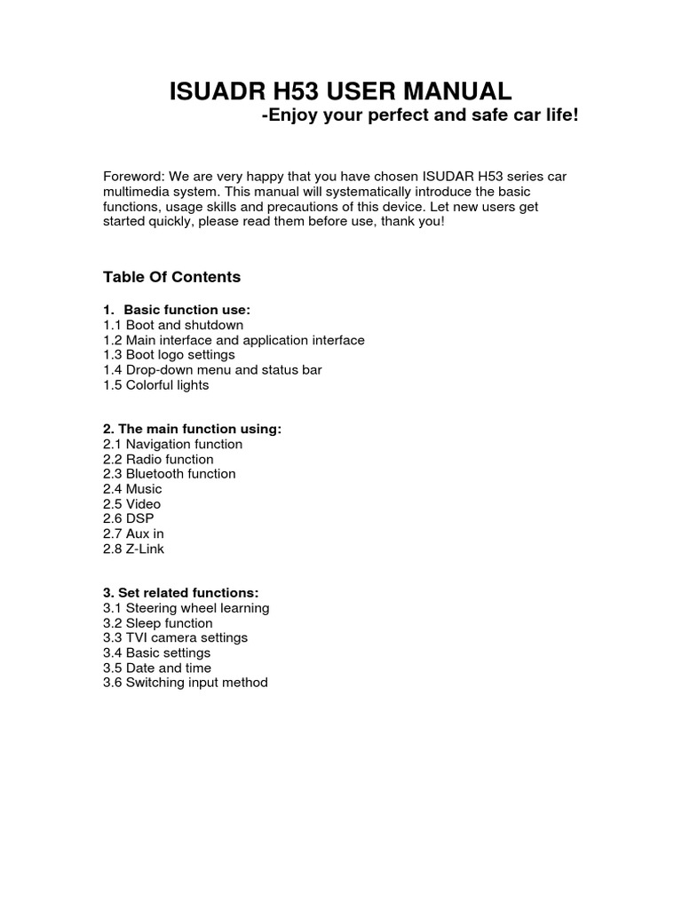 English User Manual For H53 Car Radio | PDF | Equalization (Audio ... English User Manual For H53 Car Radio | PDF | Equalization (Audio ...