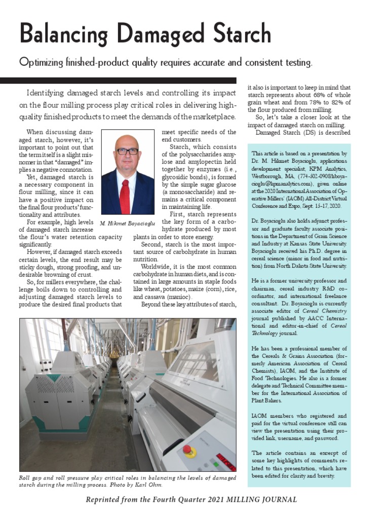 Balancing Damaged Starch | PDF | Starch | Wheat