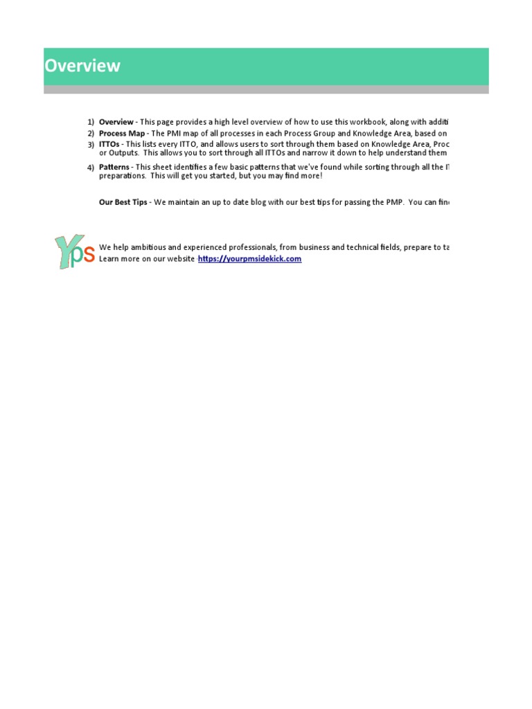 PMP ITTO Sheet PMBOK Guide 6th Edition | PDF | Project Management | Data