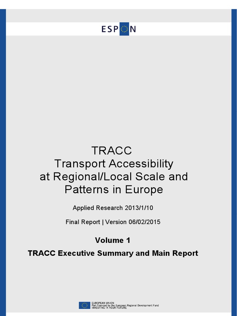 TRACC FR Volume1 ExS-MainReport | PDF | Accessibility | Transport