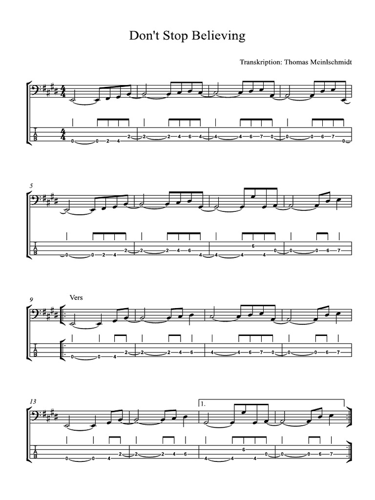 Don't Stop Believin - Bass | PDF