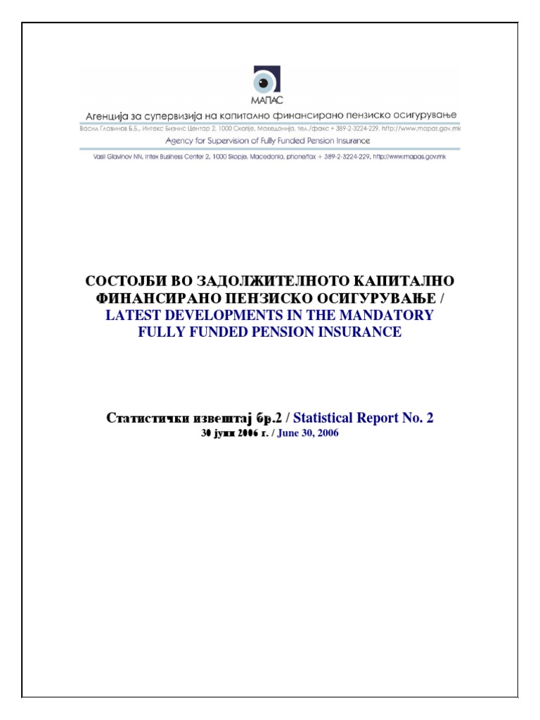 Sostojbi Vo Zadol@Itelnoto Kapitalno Finansirano Penzisko Osiguruvawe ...