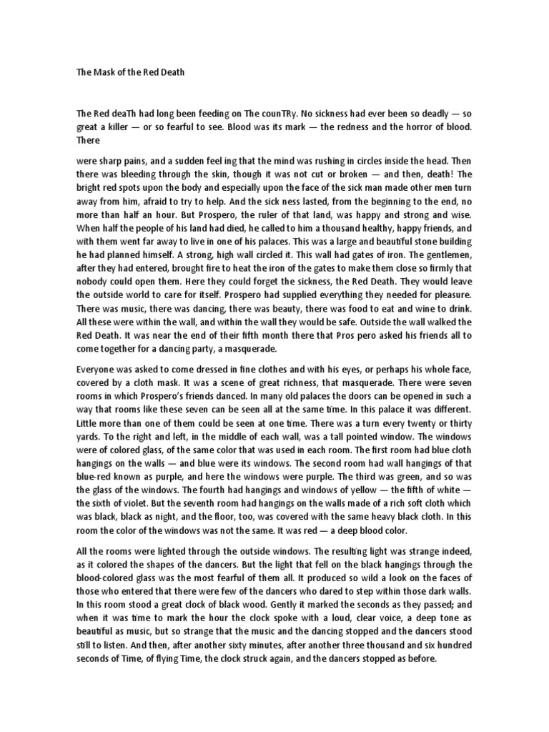 The Mask of The Red Death | PDF