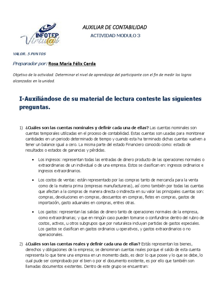 Actividad Modulo 3 | PDF | Contabilidad | Capital (economía)