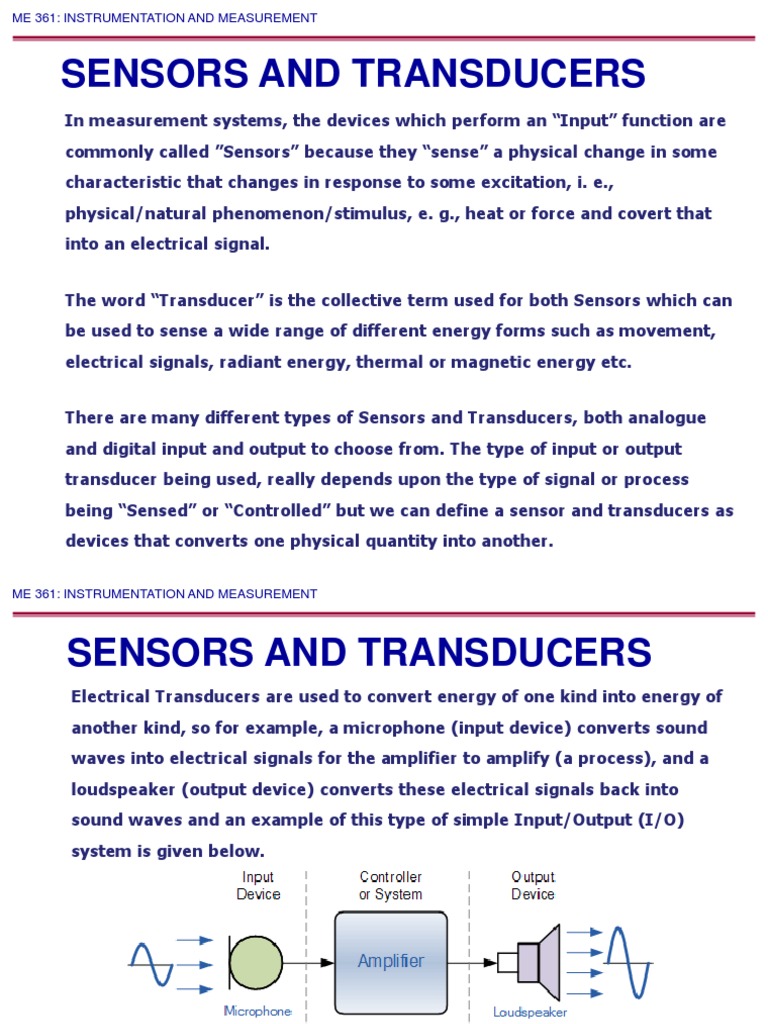 2 Basics Sensors and Transducers | PDF | Sensor | Instrumentation