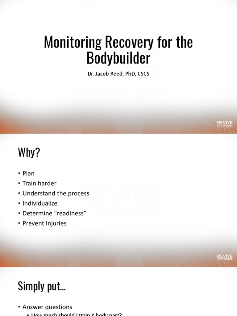 Monitoring Recovery For The Bodybuilder | PDF | Sleep | Pain