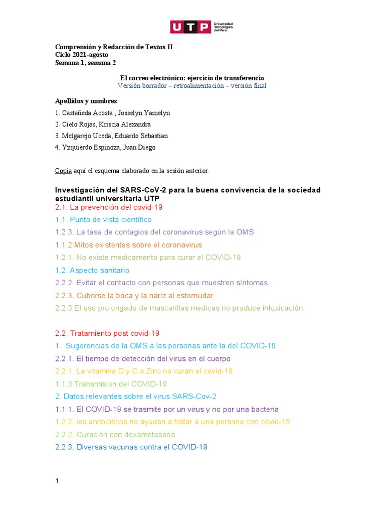 S01. s2 y S02. s1-s2 - El Correo Electrónico - Ejercicio de Transferencia - Formato - CRT-2 ...
