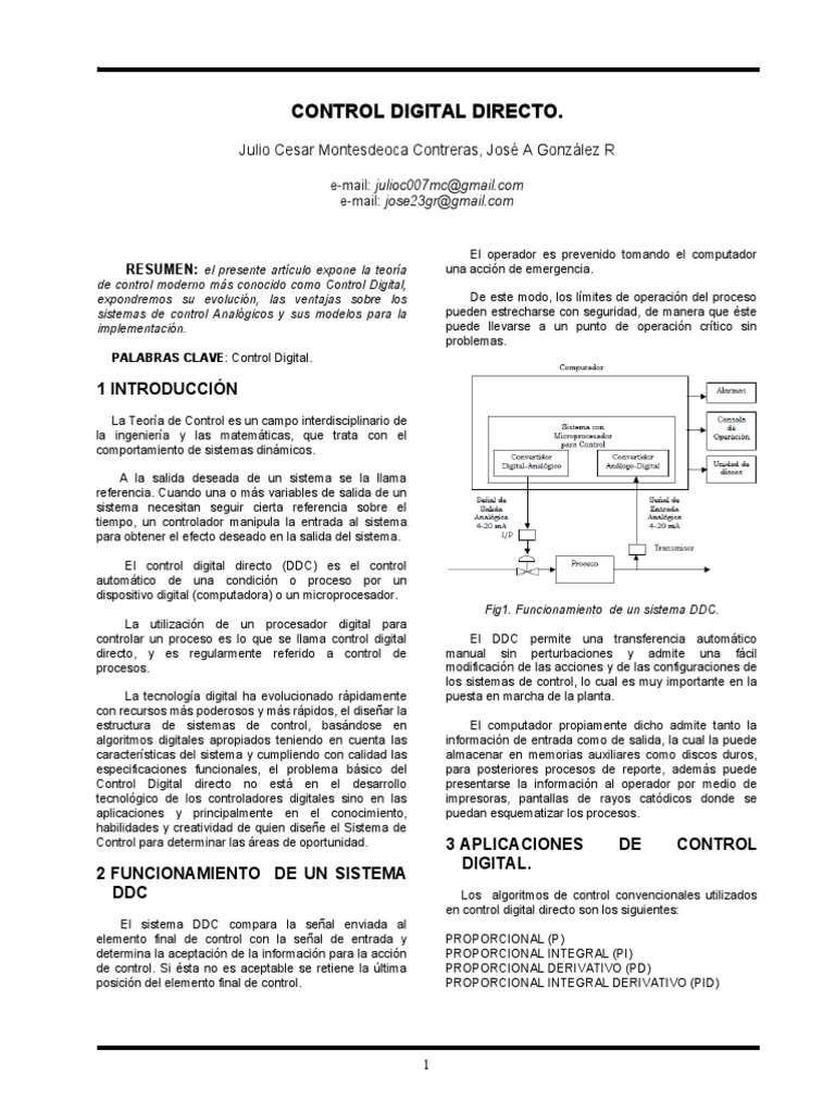 Control Digital Directo | PDF | Señal analoga | Ingeniería Informática
