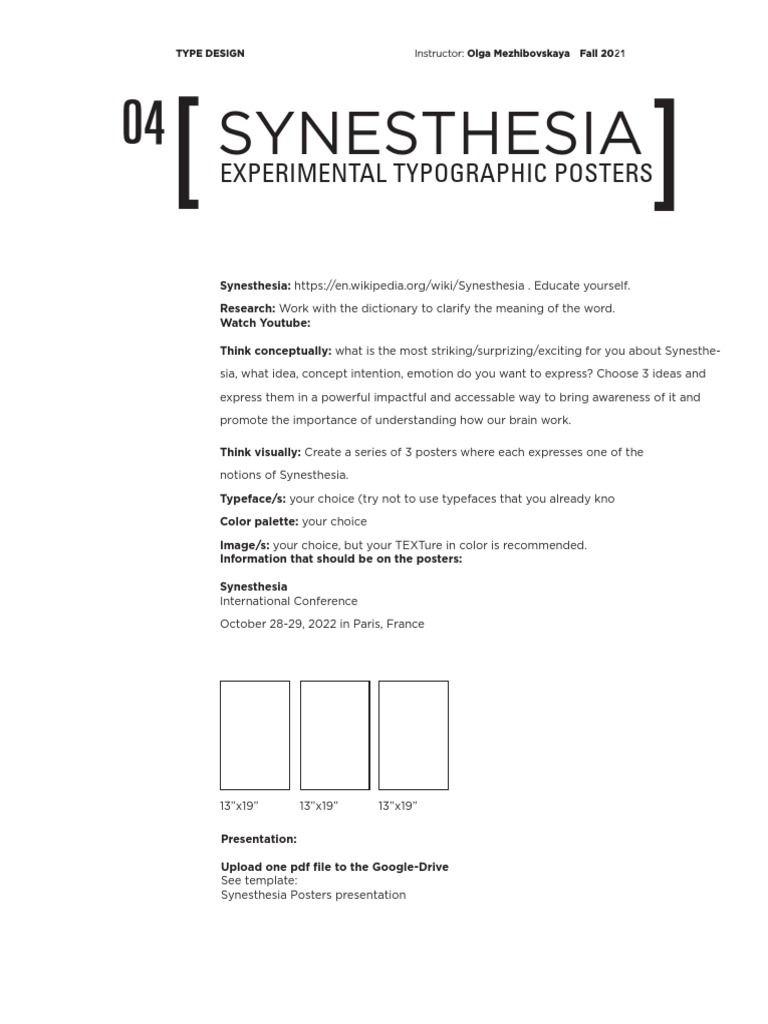 Synesthesia Posters Assignment | PDF | Typography | Graphic Design