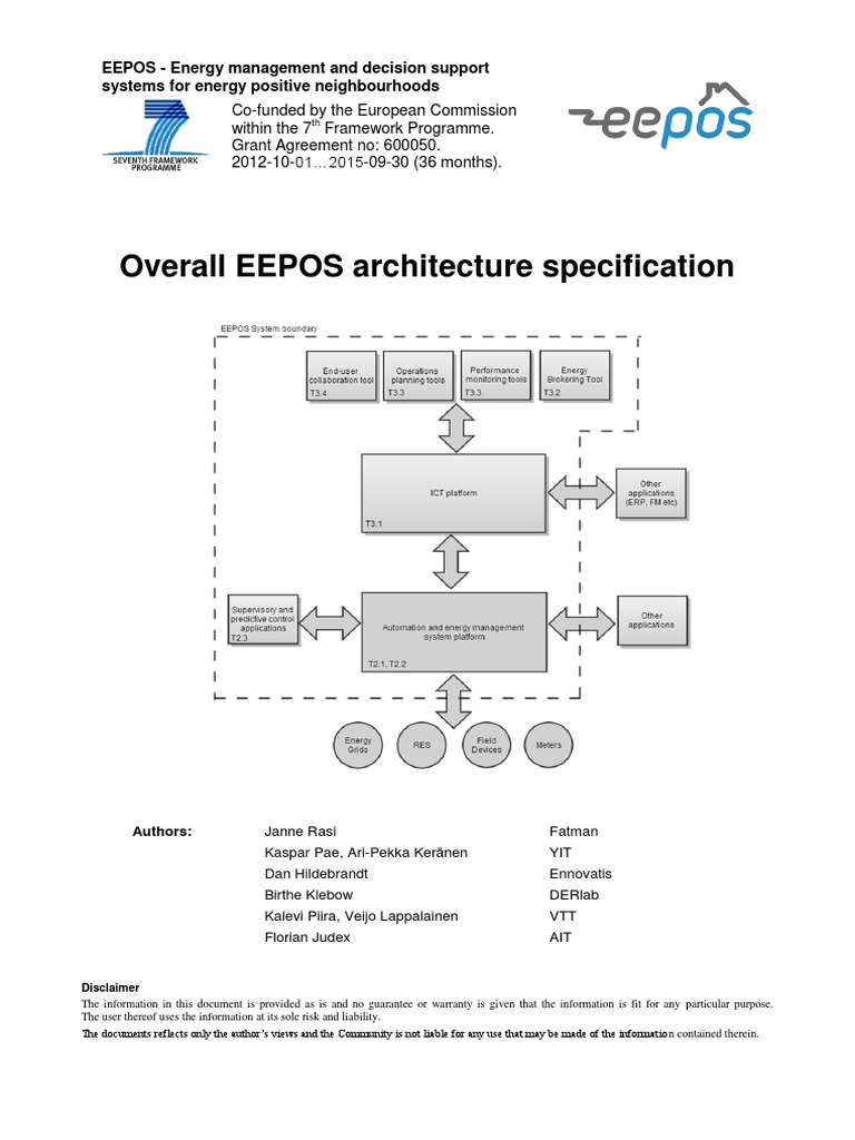Overall EEPOS Architecture Specification | PDF | Computer Network ...