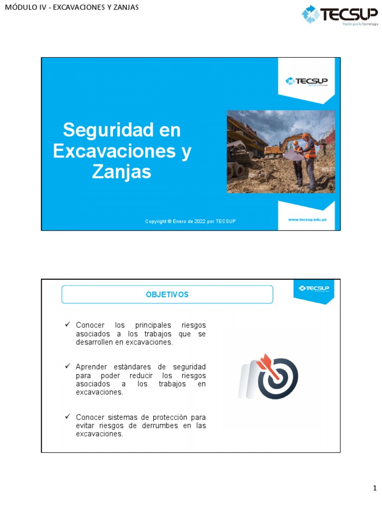 Seguridad en Excavaciones y Zanjas V02 - 04Hrs | PDF | Suelo | Minería