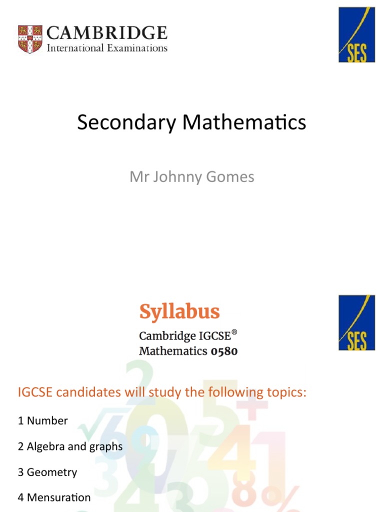 IGCSE Mathematics Syllabus Overview | PDF