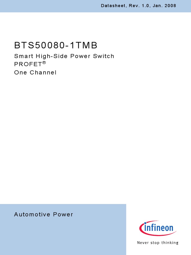 BTS50080-1TMB: Smart High-Side Power Switch Profet One Channel | PDF ...