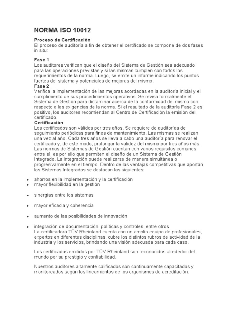 Norma Iso 10012 - Acreditacion | PDF