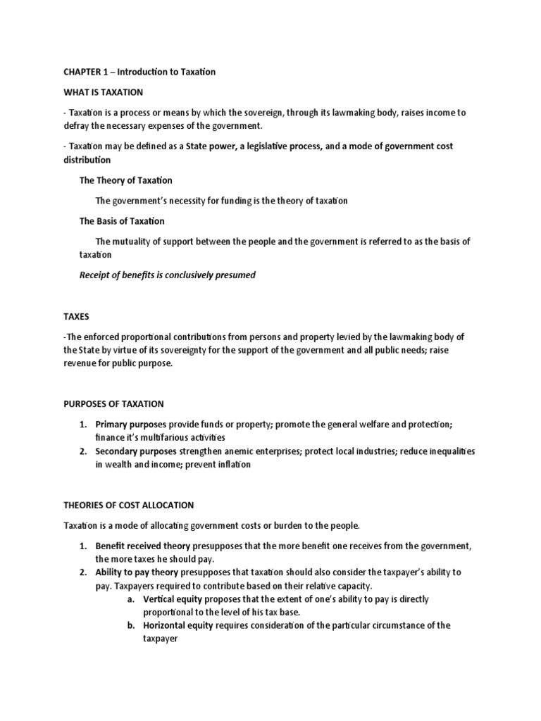 MITERM Reviewer (Chap 1-4) | PDF | Taxes | Gross Income