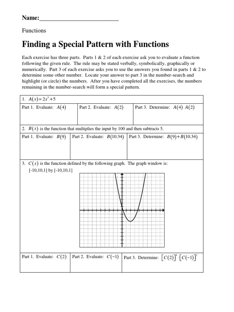 Special Patterns in Function Evaluation | PDF | Function (Mathematics ...