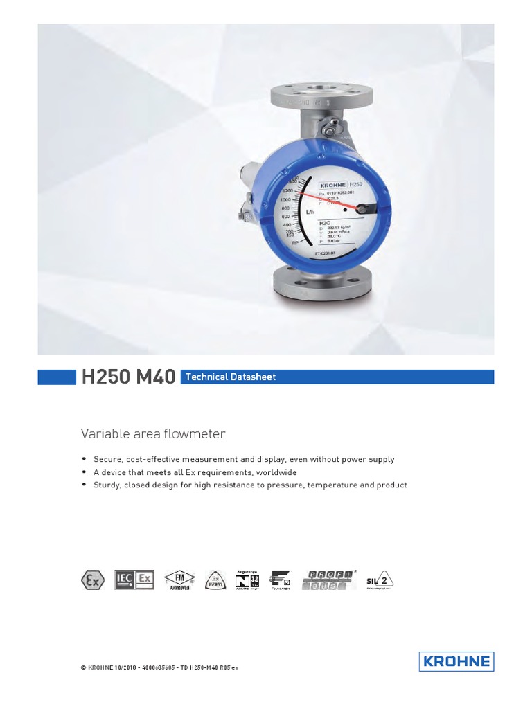H250 M40 H250 M40 H250 M40 H250 M40: Variable Area Flowmeter | PDF ...