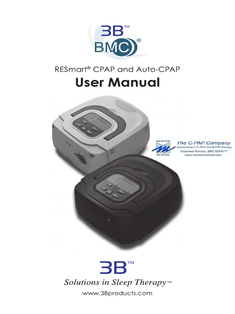 RESmart - CPAP, Auto - User Manual | PDF | Baggage | Electrical Engineering