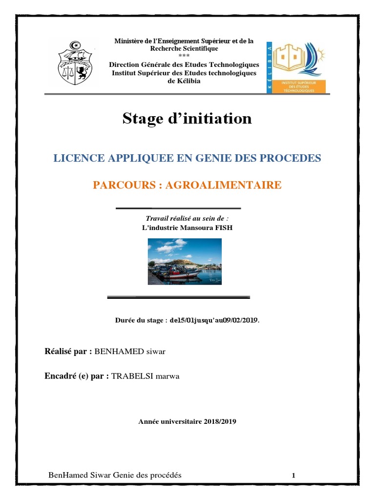 Rapport de stage à Mansoura Fish | PDF | Eaux usées | Épuration des eaux