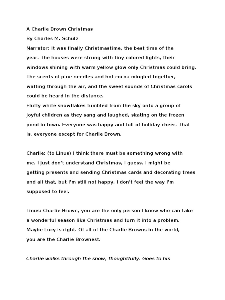 Script For Charlie Brown Christmas | PDF | Peanuts (Comic Strip ...