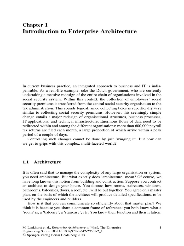 Enterprise Architecture at Work Modelling Communication and Analysis ...