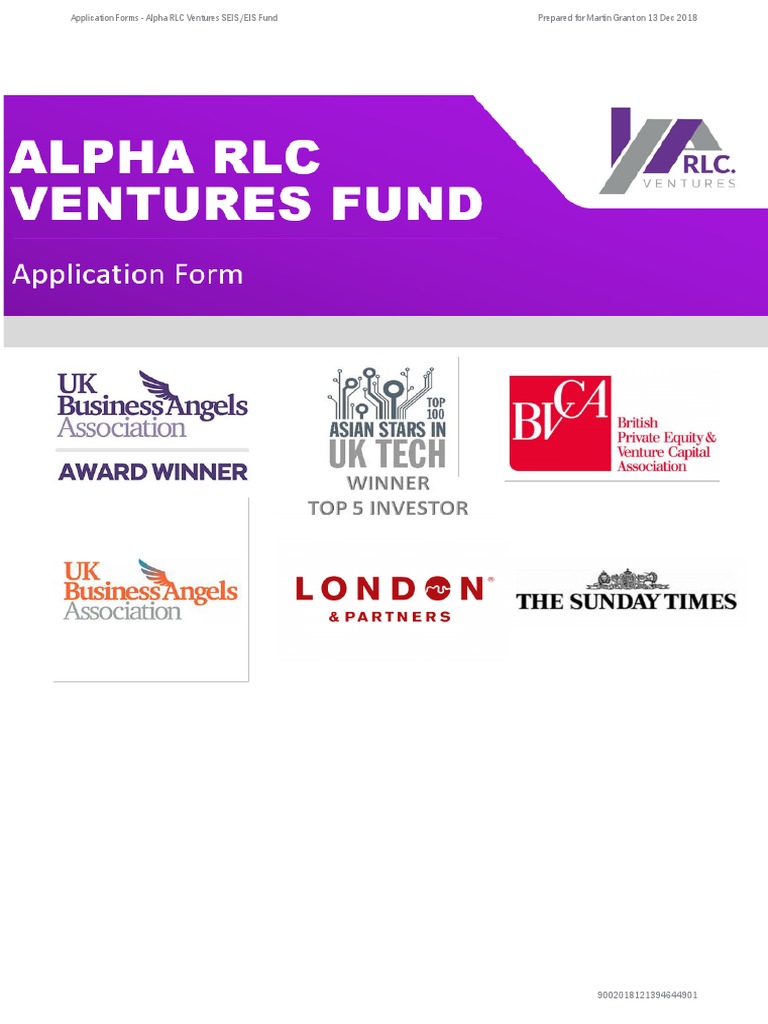 RLC - Alpha - Fund - Application Pack Final v5 | PDF | Investment ...