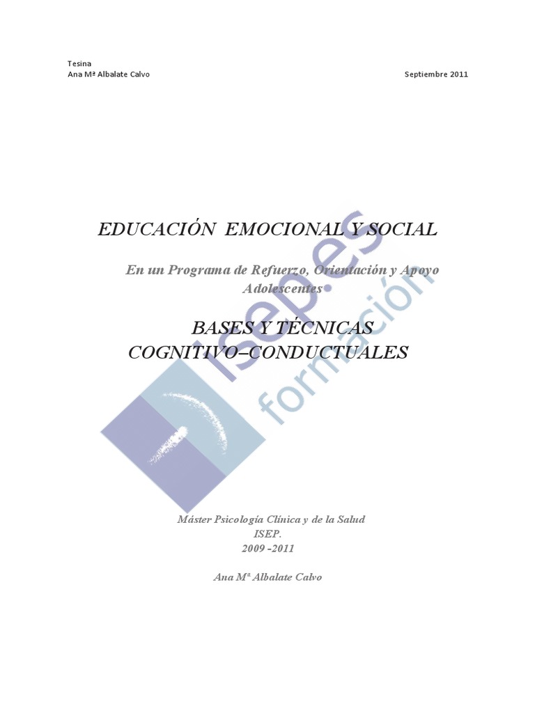 Educacion Emocional Y Social En Un Programa De Refuerzo Orientacion Y