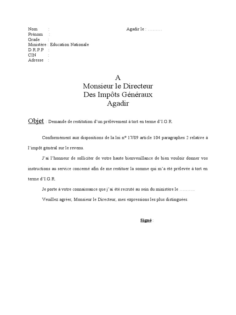 Demande Declaration | PDF