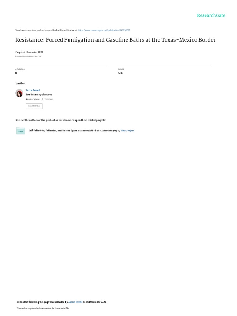 Forced Fumigation and Gasoline Baths at the Texas-Mexico Border | PDF