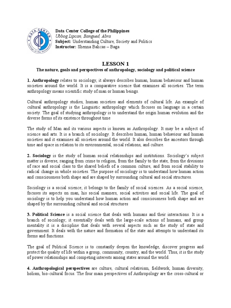 Lesson 1: Ubbog Lipcan, Bangued, Abra | PDF | Sociology | Anthropology