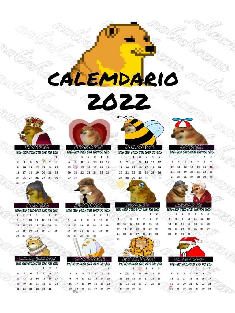 Calemdario Cheems 2022 | PDF