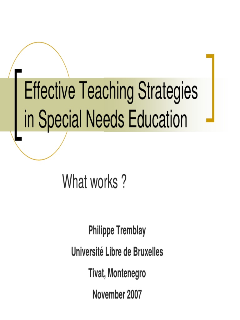 Teaching Strategies for Special Needs Learners | PDF | Differentiated ...