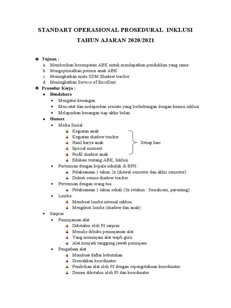 SOP Inklusi untuk ABK di Sekolah | PDF