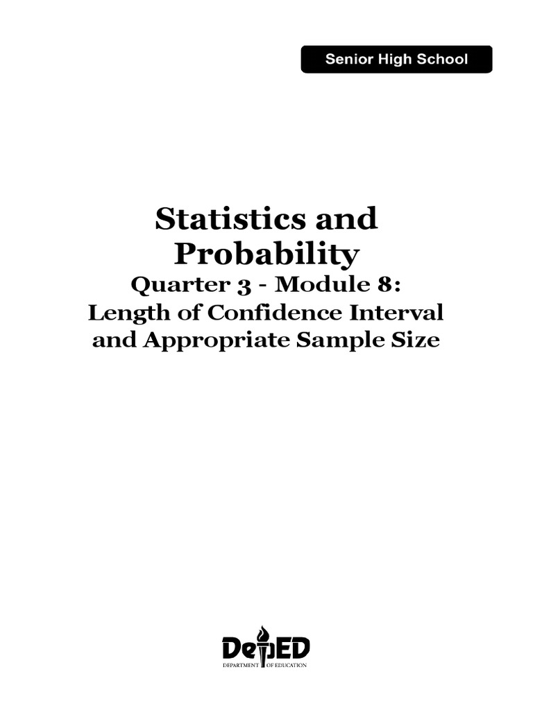Stat Mod 8 | PDF | Confidence Interval | Sample Size Determination
