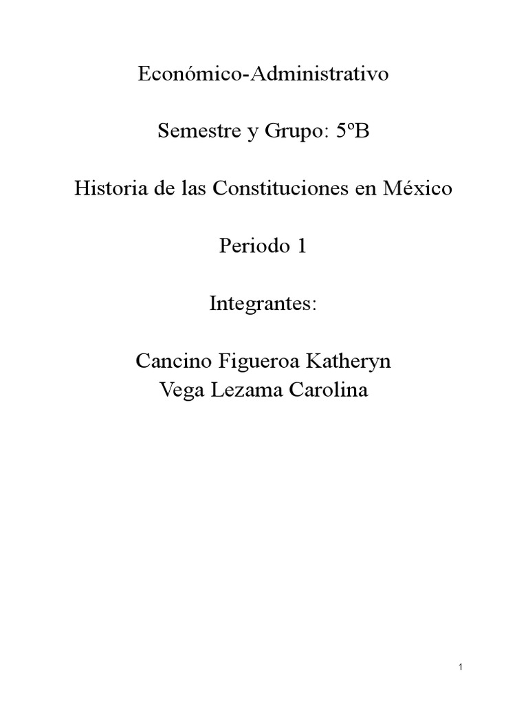 Historia De Las Constituciones En México Pdf Constitución México