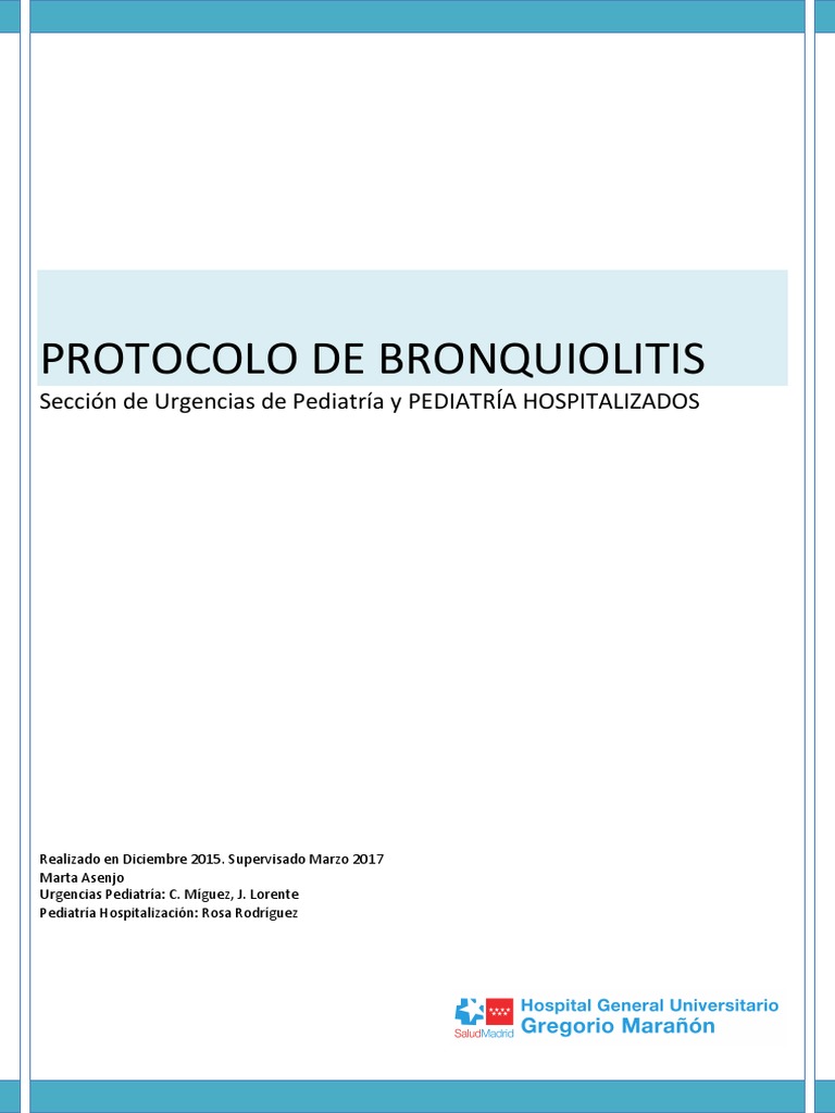 Protocolo de Bronquiolitis Pediátrica | PDF | Apnea | Ciencias de la Salud