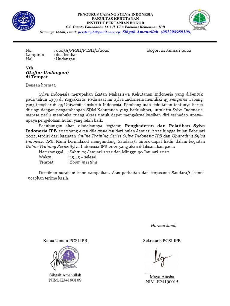 002 - Surat Undangan Ormawa | PDF