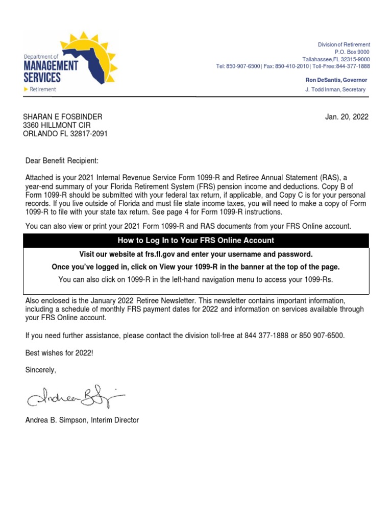 How To Log in To Your FRS Online Account | PDF | Individual Retirement ...