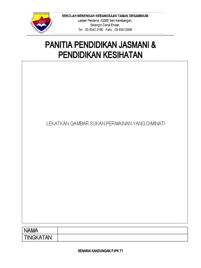 Buku Latihan Modul PJPK t1 | PDF