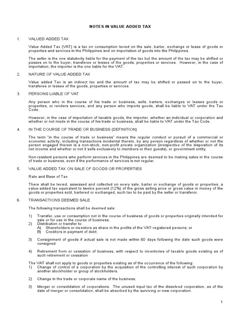 An Overview of Value Added Tax (VAT) Concepts and Principles in the ...