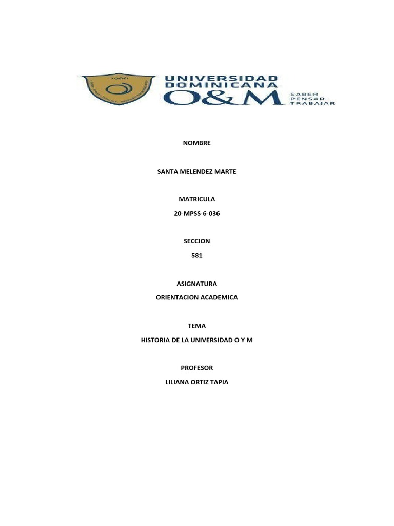 Historia de La Universidad o y M | PDF | Licenciatura | República ...