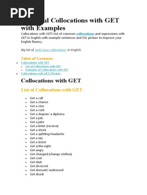 48 Useful Collocations With Get With Examples 7 E S L