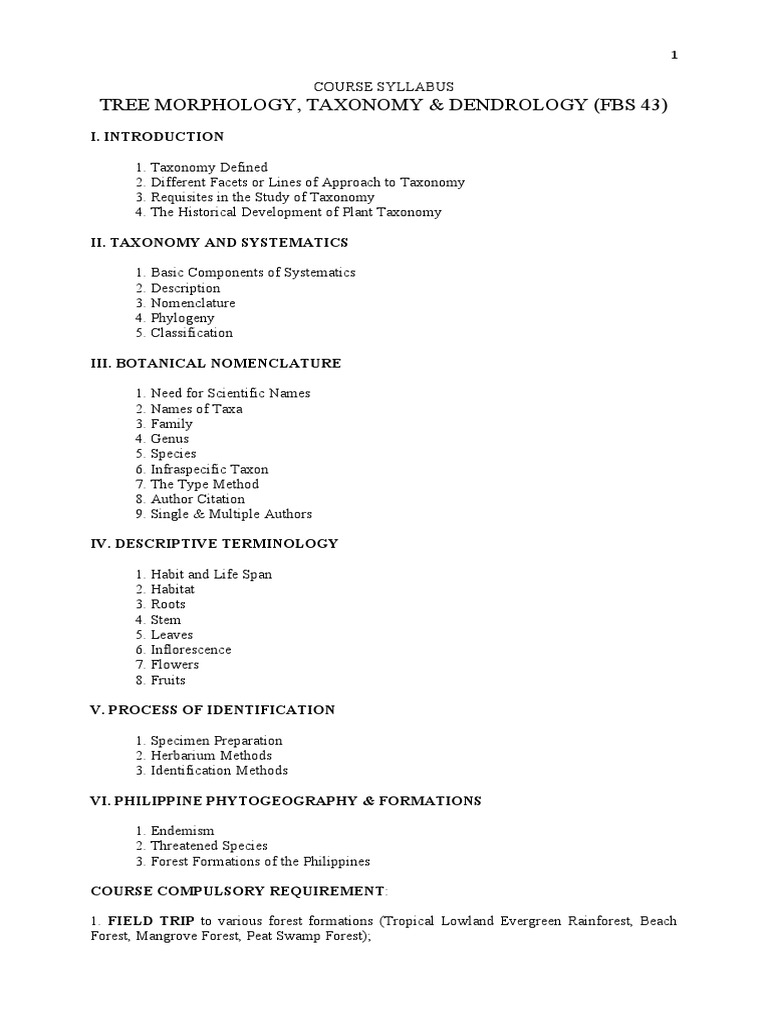 Plant Taxonomy (Lecture Notes) | PDF | Taxonomy (Biology) | Clade