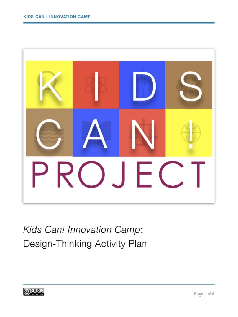 Kids Can! Innovation Camp:: Design-Thinking Activity Plan | PDF ...