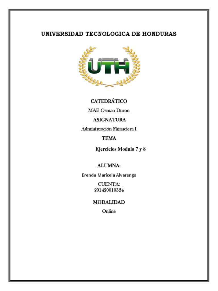 Tarea Modulo 7 y 8 Admon Financiera | PDF | Inventario | Lean Manufacturing Tarea Modulo 7 y 8 Admon Financiera | PDF | Inventario | Lean Manufacturing