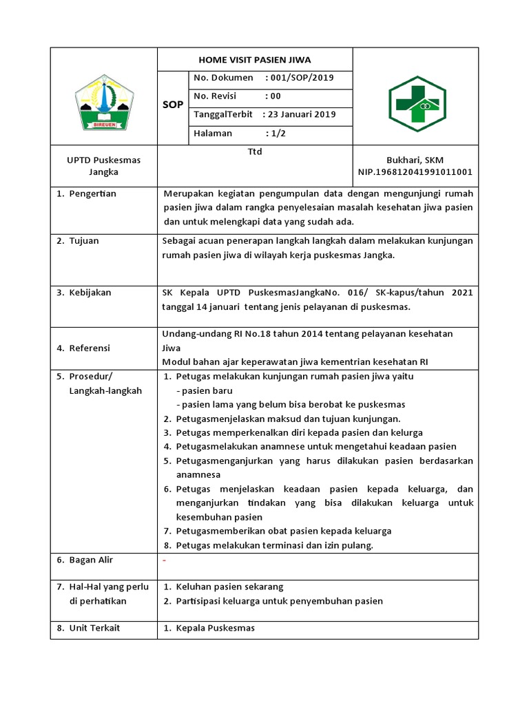 Sop Home Visit | PDF