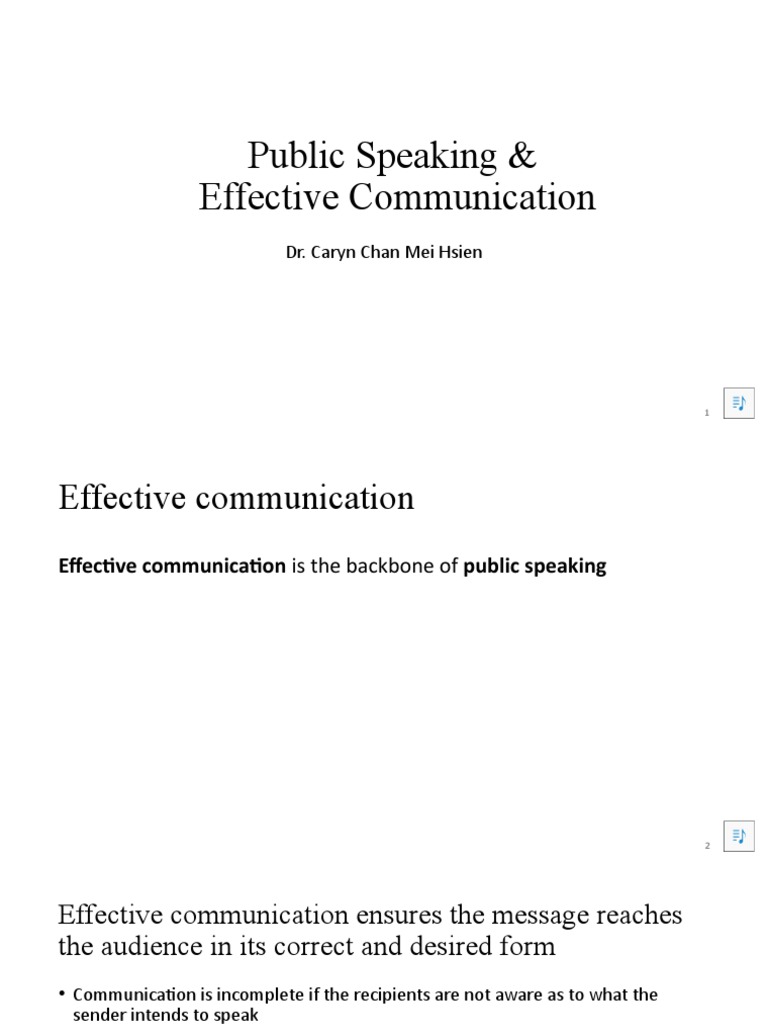 Public Speaking and Effective Communication Voiceover | PDF ...